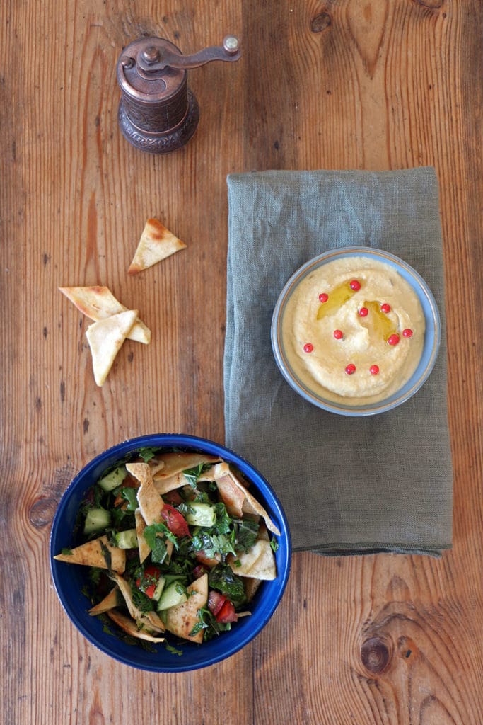 Fattoush - Libanesischer Salat mit Fladenbrot (Transglobal Pan Party)